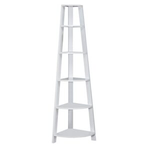 monarch specialties corner accent etagere, 72"h, white