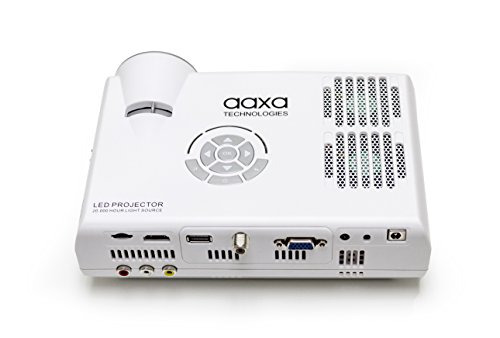 AAXA M4 Mobile LED Projector with 90 Minute Battery Life, WXGA 1280x800 Resolution, 800 Lumens, DTV Onboard, 20,000 Hour LED