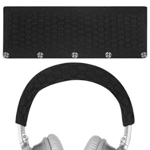 geekria knit fabric headband cover compatible with bose qc35 ii, qc25, qc15, qc2 headphones, head cushion pad protector, replacement repair part, sweat cover, easy diy installation (black)