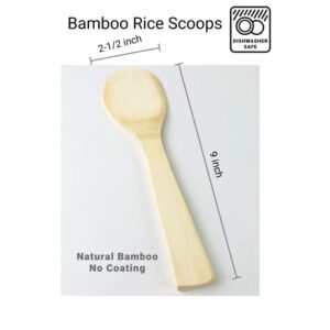 JapanBargain 3669, Natural Bamboo Rice Paddle Rice Scoop Spoon Cooking Spatula for Non Stick Cookware, 9 inches