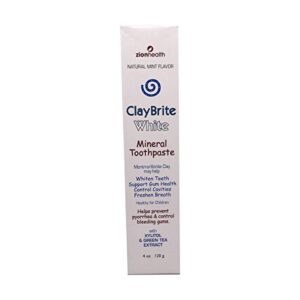 zion health claybrite white mineral toothpaste natural mint flavor 4 oz 120 g