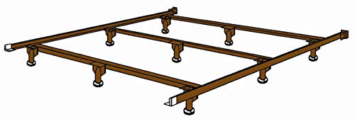 Glideaway Premium Heavy Duty Bed Frame 9-Leg w/ Center Support for Box Spring and Mattress Sets, USA Made, King Size