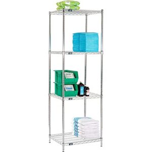 Nexel 21" x 24" x 74", 4 Tier Adjustable Wire Shelving Unit, NSF Listed Commercial Storage Rack, Chrome Finish, leveling feet