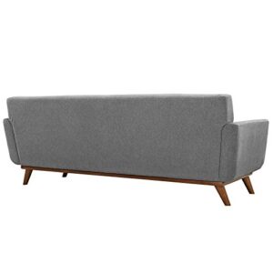 Modway Engage Mid-Century Modern Upholstered Fabric Sofa in Expectation Gray