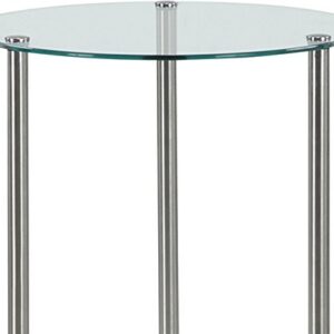 Convenience Concepts Designs2Go Classic Glass 2 Tier Round End Table, 15.75(L) x 15.75(W) x 24.41"(H)