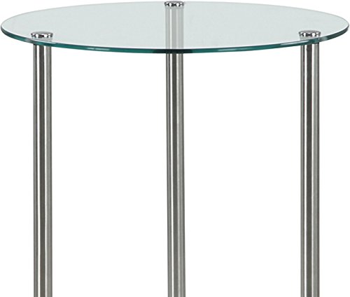 Convenience Concepts Designs2Go Classic Glass 2 Tier Round End Table, 15.75(L) x 15.75(W) x 24.41"(H)