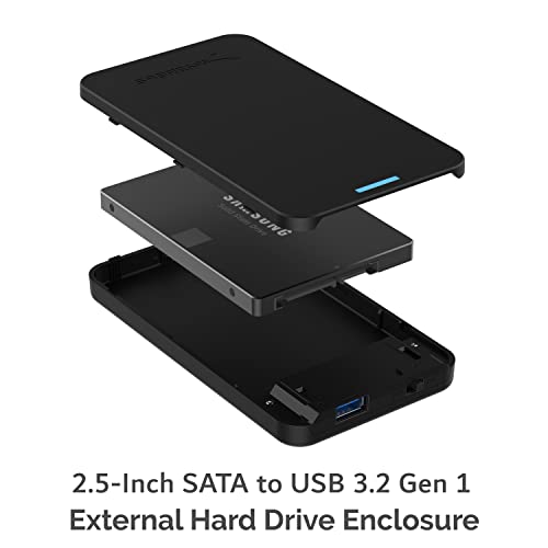 SABRENT 2.5 Inch SATA to USB 3.0 Tool Free External Hard Drive Enclosure [Optimized for SSD, Support UASP SATA III] Black (EC-UASP)