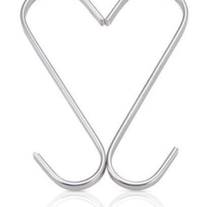 Pro Chef Kitchen Tools Flat Hanging Hooks - Pot Racks S Hook 10 Pack Set - Hang Display Jewelry - Metal Utility Hooks for Outdoor Storage Organization - Butcher Meat Hangers for Bacon Sausage Smokers