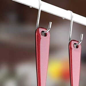 Pro Chef Kitchen Tools Flat Hanging Hooks - Pot Racks S Hook 10 Pack Set - Hang Display Jewelry - Metal Utility Hooks for Outdoor Storage Organization - Butcher Meat Hangers for Bacon Sausage Smokers