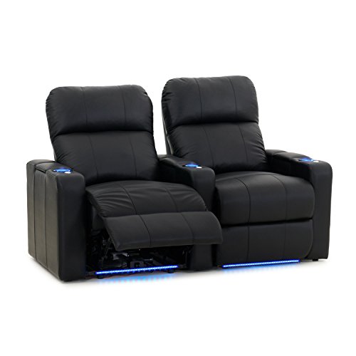 Octane Turbo XL700 Row of 2 Seats, Straight Row in Black Leather with Power Recline