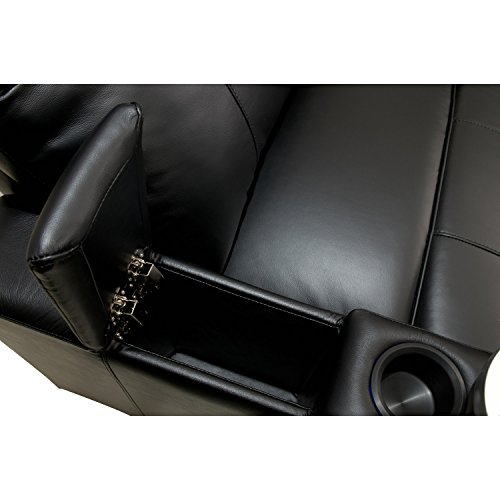 Octane Turbo XL700 Row of 2 Seats, Straight Row in Black Leather with Power Recline