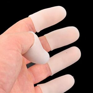 Finger Protector [GEL-Grip Series] - Clear/White - [20 PACK] 16 Long - 4 Short for Thumbs