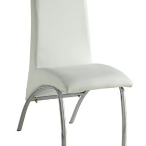 ACME Pervis Side Chair (Set-2) - 71107 - White PU & Chrome