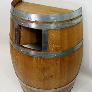 Wine Barrel Waste Receptacle, Lacquer Finished, 26" W x 14" D x 35" W