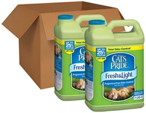 cat's pride fresh and light premium fragrance free scoopable cat litter, 2-case