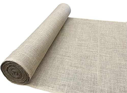 AK TRADING CO. 60" Premium 10oz Burlap Roll-50 Yards-No-Fray Finished Edges-Natural Tight Weave Fabric