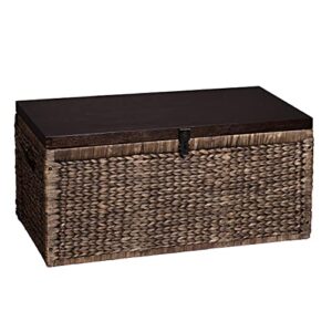 sei furniture storage trunk, blackwashed, espresso