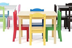 Humble Crew, Espresso Kids Wood Table and 4 Chairs Set, 5-Piece