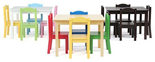 Humble Crew, Espresso Kids Wood Table and 4 Chairs Set, 5-Piece