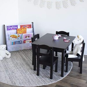 Humble Crew, Espresso Kids Wood Table and 4 Chairs Set, 5-Piece