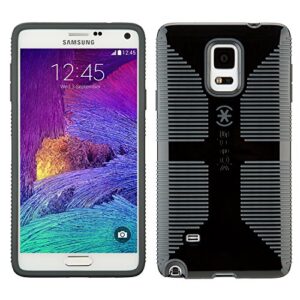 speck products candyshell grip case for samsung galaxy note 4 - retail packaging - black/slate grey