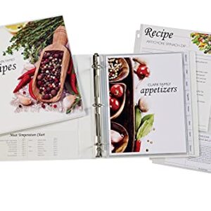 Avery Recipe Organizer Starter Kit, 8 Tab Dividers, 5 Recipe Card Protectors, 10 Sheet Protectors (19915)