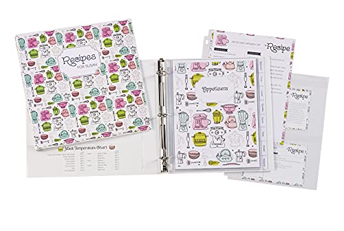 Avery Recipe Organizer Starter Kit, 8 Tab Dividers, 5 Recipe Card Protectors, 10 Sheet Protectors (19915)