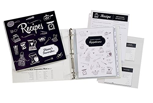 Avery Recipe Organizer Starter Kit, 8 Tab Dividers, 5 Recipe Card Protectors, 10 Sheet Protectors (19915)