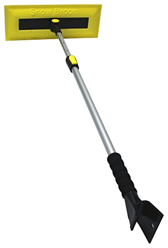 Emsco Group 1719-1 Bigfoot 52" Telescoping Snowbroom with 16" Swiveling Foam Blade Dual-Head Ice Scraper Brush Snow Broom