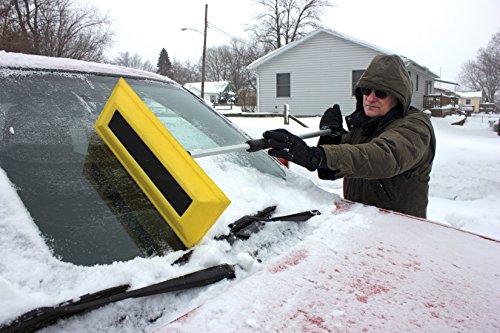 Emsco Group 1719-1 Bigfoot 52" Telescoping Snowbroom with 16" Swiveling Foam Blade Dual-Head Ice Scraper Brush Snow Broom