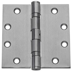 dynasty hardware commercial grade ball bearing door hinge 4-1/2 x 4-1/2 full mortise stainless steel, non-removable pin - 3- pack