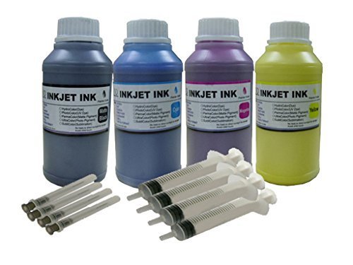 ND R@ 4 Bottles 250ml Pigment Durabrite Ink Refill Kit with 4 Refill Syringes for Epson 786 786XL T786:Workforce Pro WF-5620 WF-5690 WF-5110 WF-5190 WF-4630 Printers