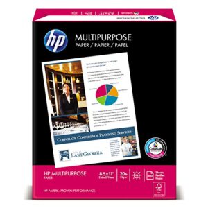 hp 115100 multipurpose paper, 96 bright, 20 lb, letter, white, 2500 sheets/carton