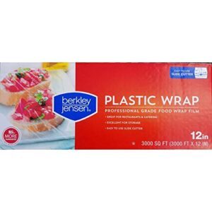 berkley jensen professional plastic wrap with cutter slide 3000 foot x 12 inches food service film