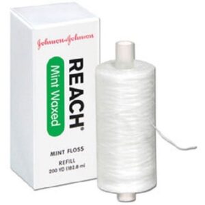 johnson & johnson 2733 reach mint floss, waxed refill spool, 200 yd.