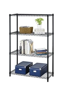 4 shelf wire shelving unit garage nsf wire shelf metal large storage shelves heavy duty height adjustable utility commercial grade steel layer shelf rack organizer 1000 lbs capacity 14x36x54,black