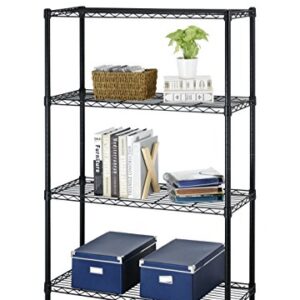 4 Shelf Wire Shelving Unit Garage NSF Wire Shelf Metal Large Storage Shelves Heavy Duty Height Adjustable Utility Commercial Grade Steel Layer Shelf Rack Organizer 1000 LBS Capacity 14x36x54,Black