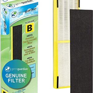 Germ Guardian AC4825 Air Purifier Bundle with FLT4825 True HEPA Replacement Filter, Quietly Filters Allergies, Pollen, Smoke, Dust, Pet Dander, Mold,Odors, UV Light Sanitizer Eliminates Germs, 22 in.