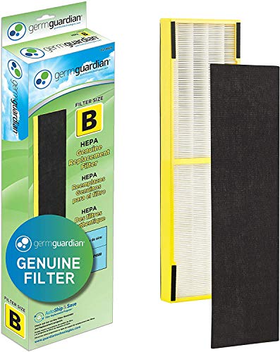 Germ Guardian AC4825 Air Purifier Bundle with FLT4825 True HEPA Replacement Filter, Quietly Filters Allergies, Pollen, Smoke, Dust, Pet Dander, Mold,Odors, UV Light Sanitizer Eliminates Germs, 22 in.