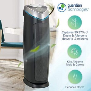 Germ Guardian AC4825 Air Purifier Bundle with FLT4825 True HEPA Replacement Filter, Quietly Filters Allergies, Pollen, Smoke, Dust, Pet Dander, Mold,Odors, UV Light Sanitizer Eliminates Germs, 22 in.