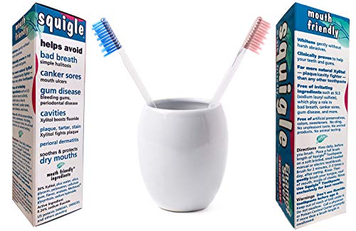 Squigle Enamel Saver Toothpaste (Canker Sore Prevention & Treatment) Prevents Cavities, Perioral Dermatitis, Bad Breath, Chapped Lips - 4 Pack