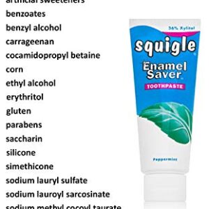 Squigle Enamel Saver Toothpaste (Canker Sore Prevention & Treatment) Prevents Cavities, Perioral Dermatitis, Bad Breath, Chapped Lips - 4 Pack