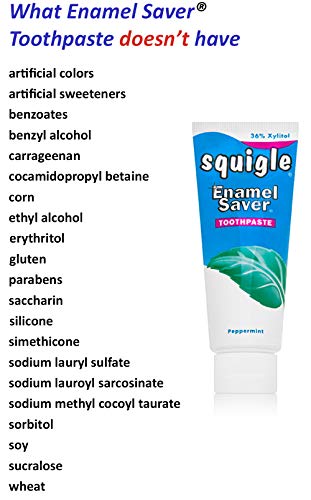 Squigle Enamel Saver Toothpaste (Canker Sore Prevention & Treatment) Prevents Cavities, Perioral Dermatitis, Bad Breath, Chapped Lips - 4 Pack