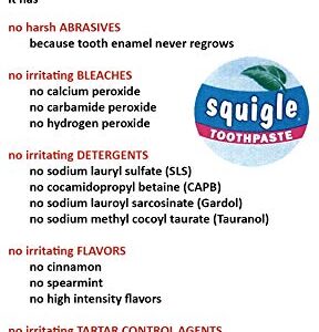 Squigle Enamel Saver Toothpaste (Canker Sore Prevention & Treatment) Prevents Cavities, Perioral Dermatitis, Bad Breath, Chapped Lips - 4 Pack