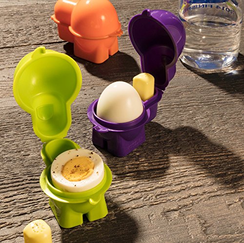 Hutzler Egg To-Go Container with Salt Shaker, Purple