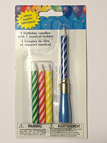 Musical Birthday Candles - Sings Happy Birthday - Blue