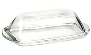 anchor hocking glass butter dish with cover, single, clear