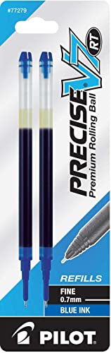 Pilot Precise V7 RT Liquid Ink Retractable Rollerball Pen Refills, 0.7mm, Fine Point, Blue Ink, Pack of 6