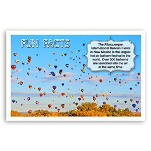 FUN FACTS postcard set of 20. Post card variety pack with trivia and fun fact theme postcards. Made in USA.