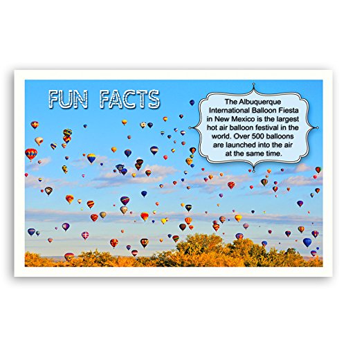 FUN FACTS postcard set of 20. Post card variety pack with trivia and fun fact theme postcards. Made in USA.